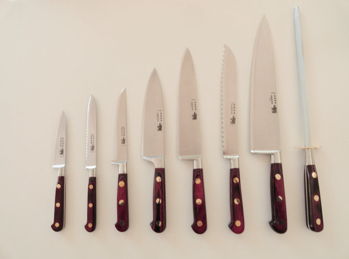 8 pc Deluxe Kitchen Knives Set - Carbon Steel – Sabatier Knife Shop